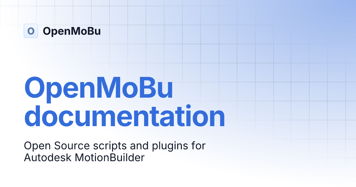 OpenMoBu documentation | OpenMoBu